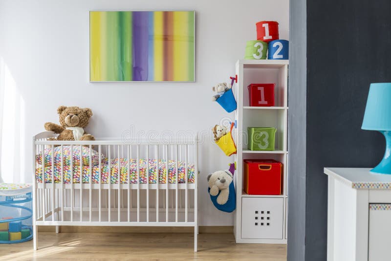 Comfortable and Pretty Cradle Stock Photo - Image of chair, painting ...