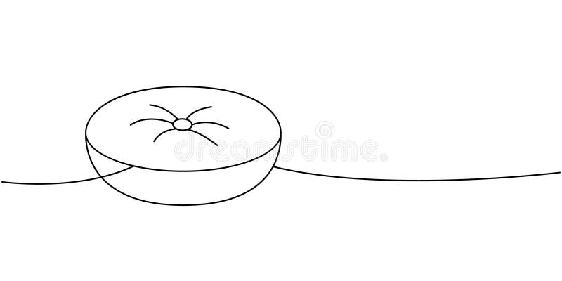 Comfortable Round Pillow One Line Continuous Drawing. Comfortable ...