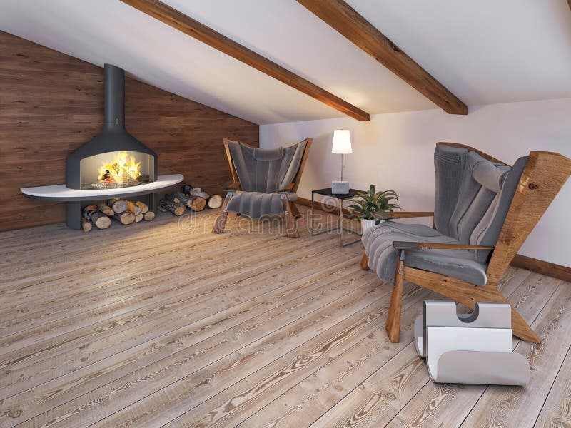 Comfortable Seating Area of the Two Chairs. Stock Photo - Image of ...