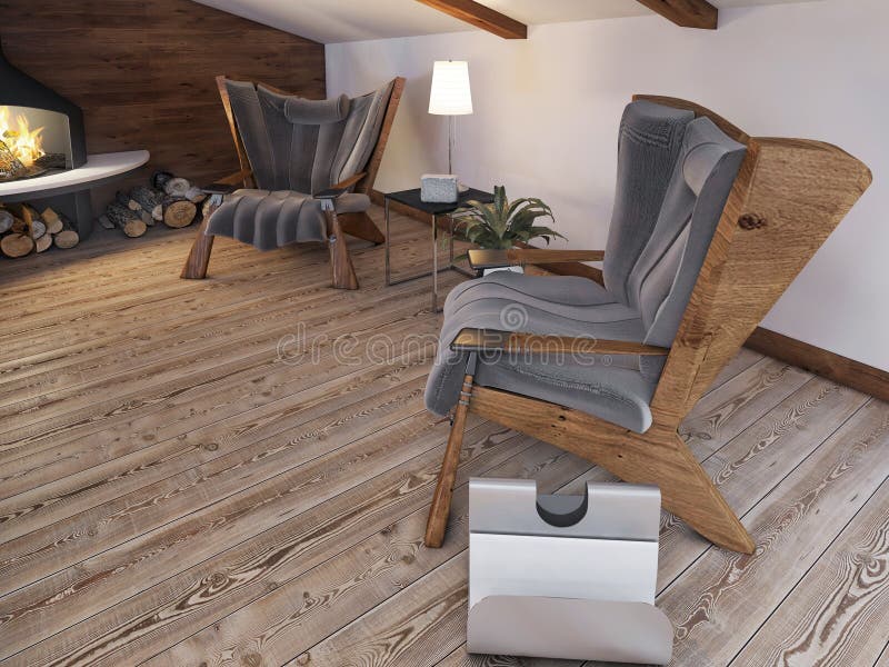 Comfortable Seating Area of the Two Chairs. Stock Image - Image of ...