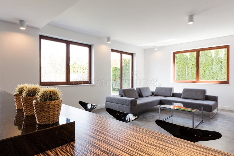 Comfortable Settee in House Stock Photo - Image of project, arrangement ...