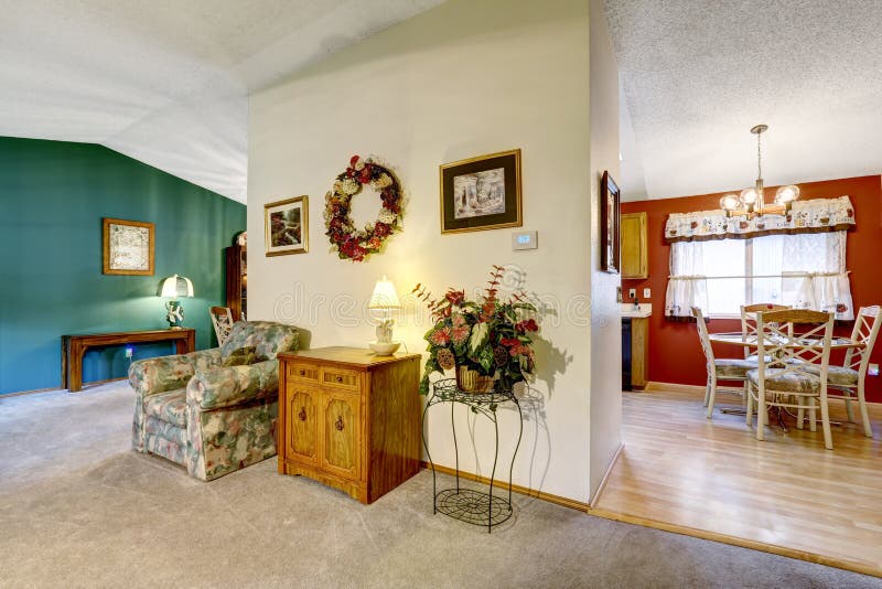 Comfortable Sitting Area of the Living Room with Open Plan. View of the ...