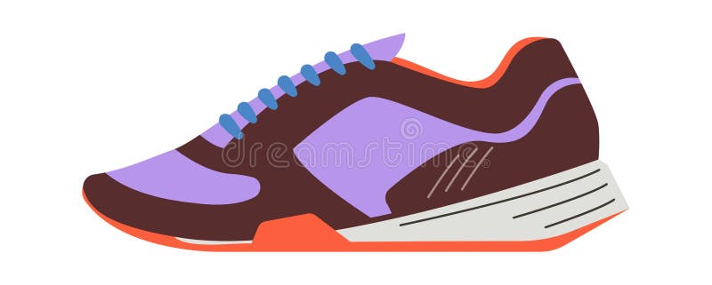 Comfortable Sneakers Flat Icon Trendy Shoe for Walking Stock Vector ...