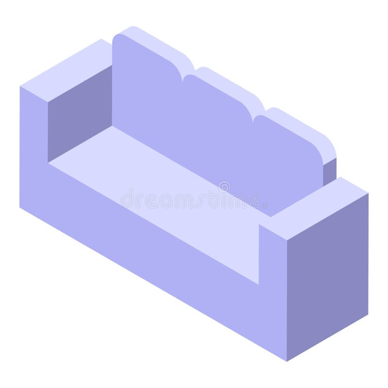 Comfortable Sofa Standing in Empty Room Isometric Icon Stock Illustration - Illustration of ...