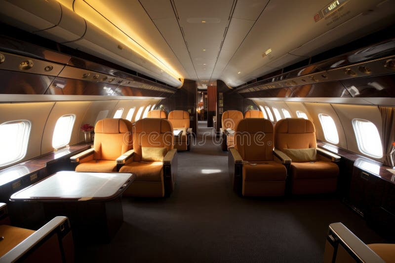 A Modern Airplane Cabin with Personalized in-flight Entertainment ...