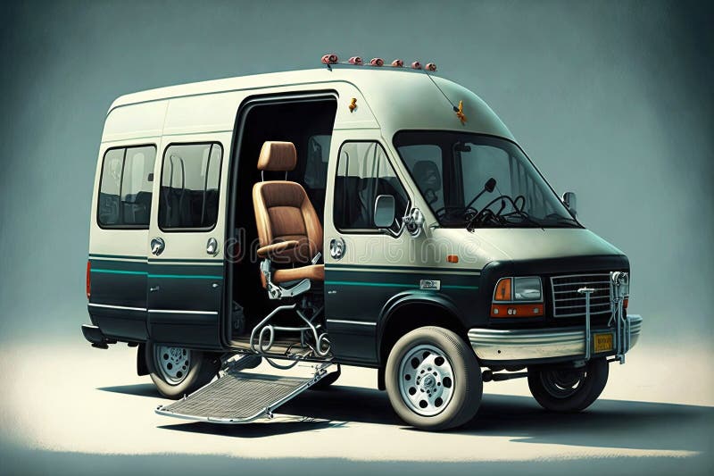 Comfortable Transportation of Patient with Wheelchair Van Bus Stock ...