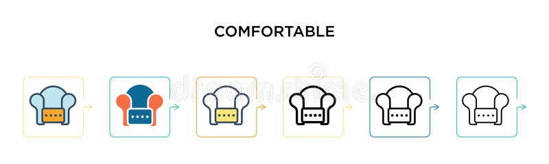 Comfortable Vector Icon in 6 Different Modern Styles. Black, Two ...