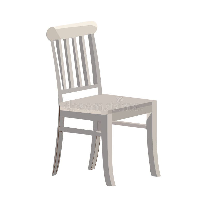 Comfortable Wood Stool Sitting on White Background Stock Vector ...