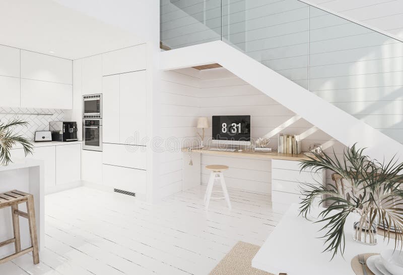 Comfortable Working Place at Home, Home Office Stock Illustration ...