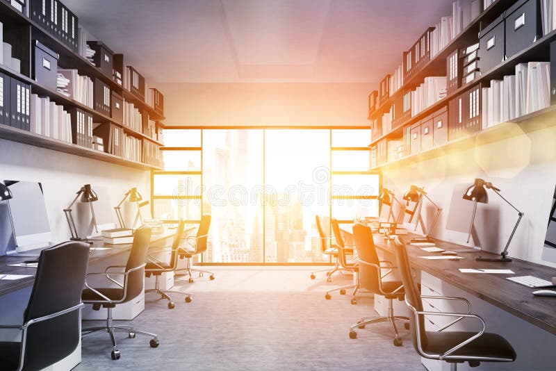 Comfortable Working Place in New York Stock Illustration - Illustration ...