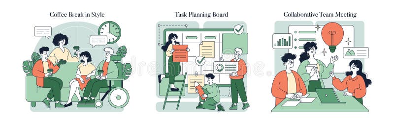 Comfortable Working. Flat Vector Illustration Stock Vector ...