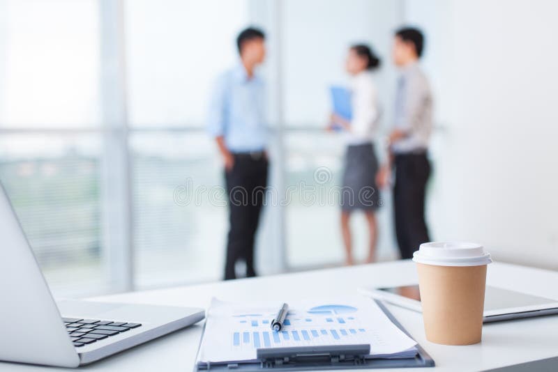 Comfortable workplace stock photo. Image of document - 26420802