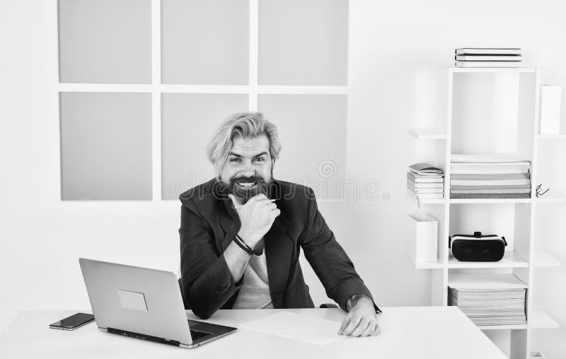 Comfortable Workplace. Developer Work Computer. Social Networks ...