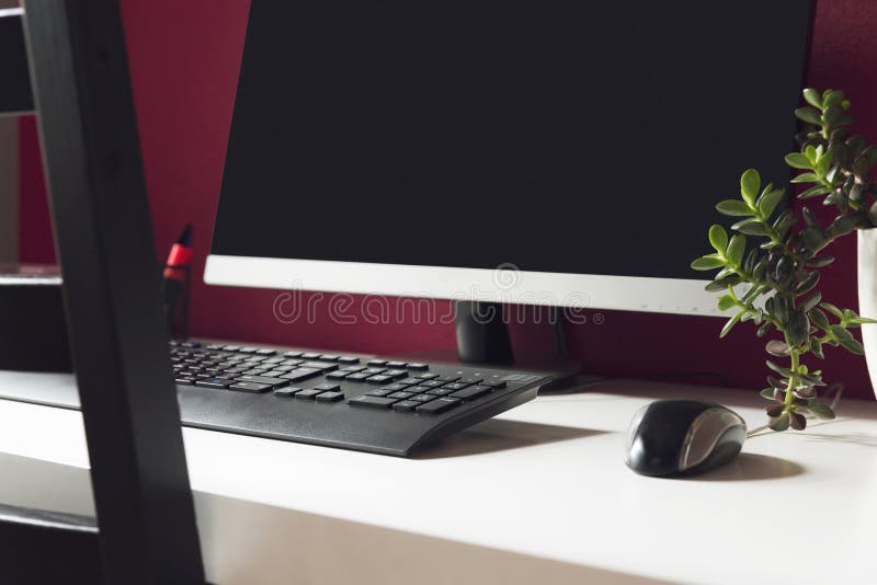 Comfortable Workplace with Modern Computer Stock Photo - Image of ...