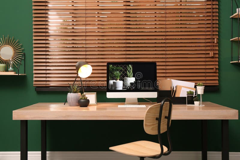 Comfortable Workplace with Modern Computer Near Window in Room ...