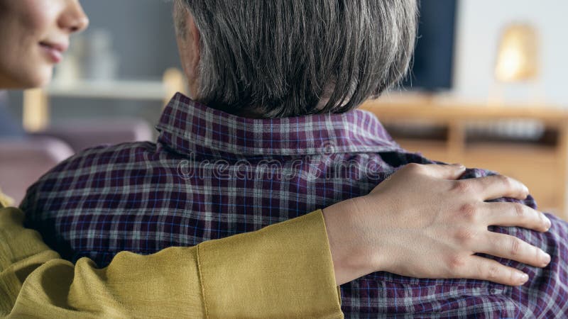 Comforting Hand on Shoulder of Man Stock Image - Image of daughter ...