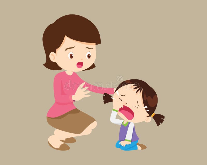 Comforting Sad Children with Parent Stock Vector - Illustration of ...