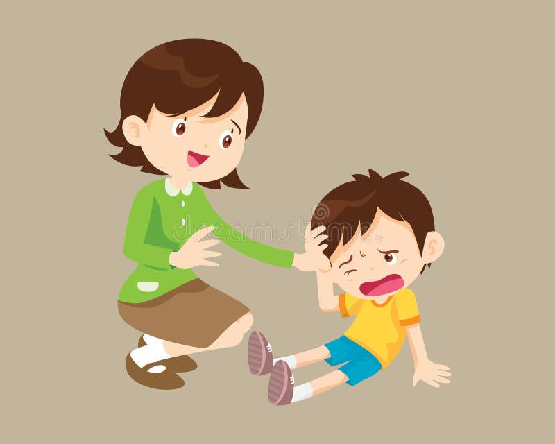 Comforting Sad Children with Parent Stock Vector - Illustration of ...