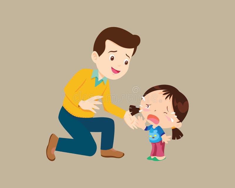 Comforting Sad Children with Parent 2 Stock Vector - Illustration of ...