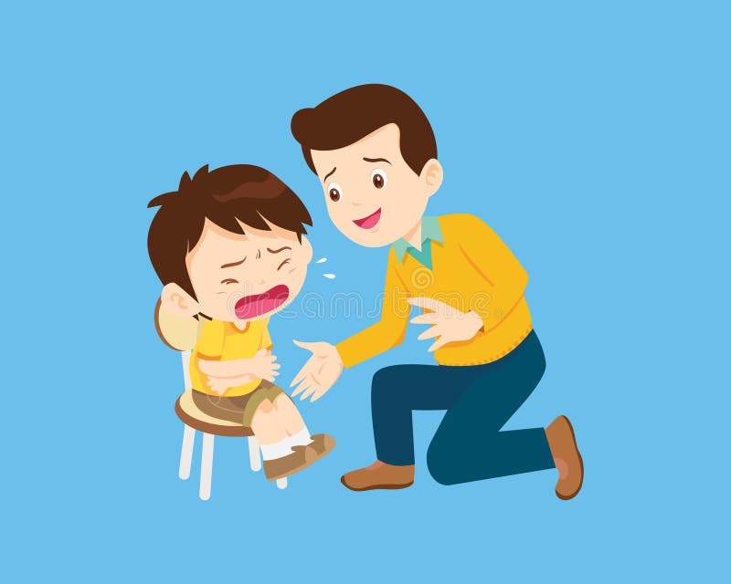 Comforting Sad Children with Parent 2 Stock Vector - Illustration of ...