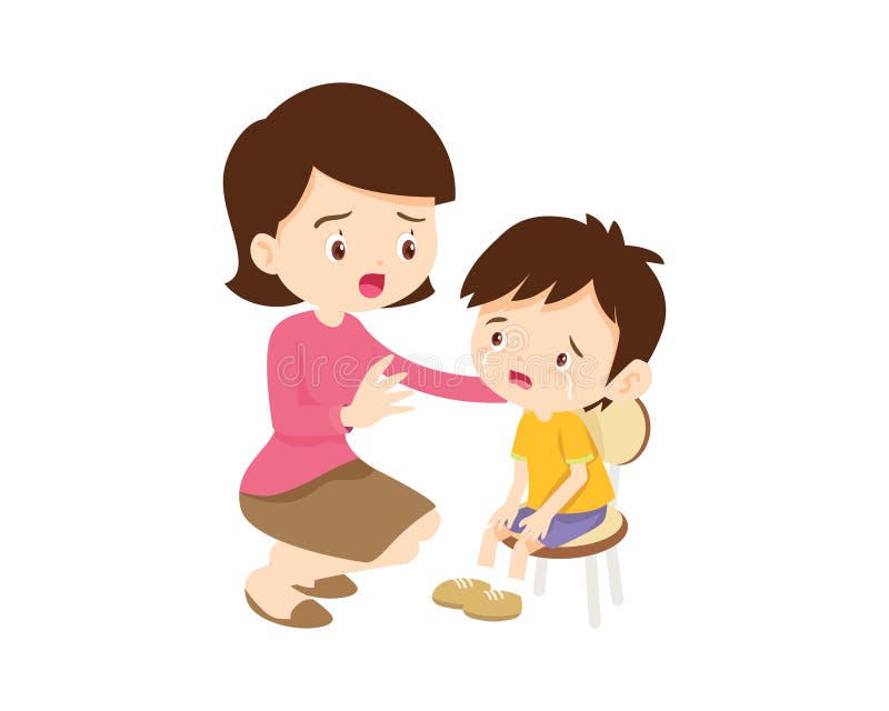 Comforting Sad Children by Parent or Teacher Stock Vector ...
