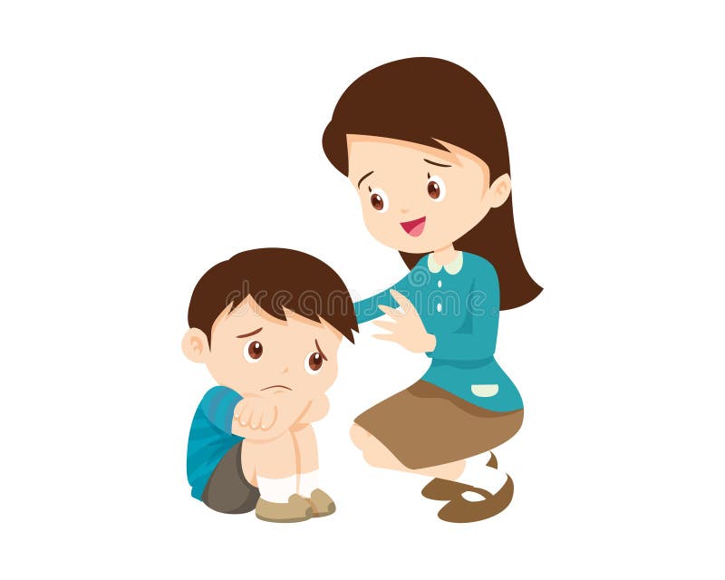 Comforting Sad Children by Parent or Teacher Stock Vector ...