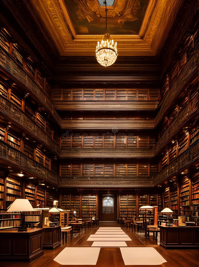 Comfy Interior Librarys Cozy Design. Stock Illustration - Illustration ...