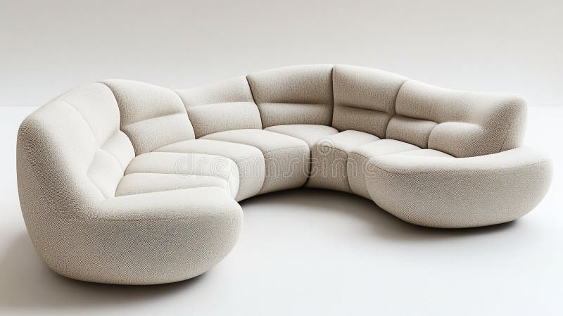 Comfy Sofa with a Sectional Design, Isolated on White for Spacious ...