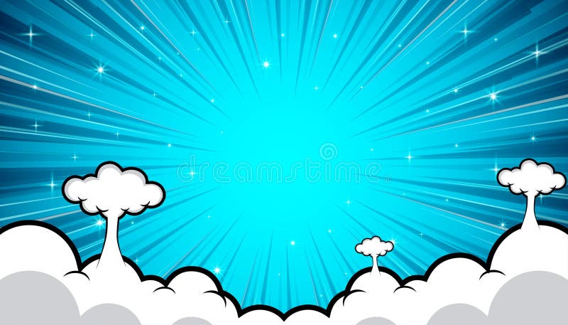 Comic Abstract Background with Clouds. Vector Illustration Stock ...