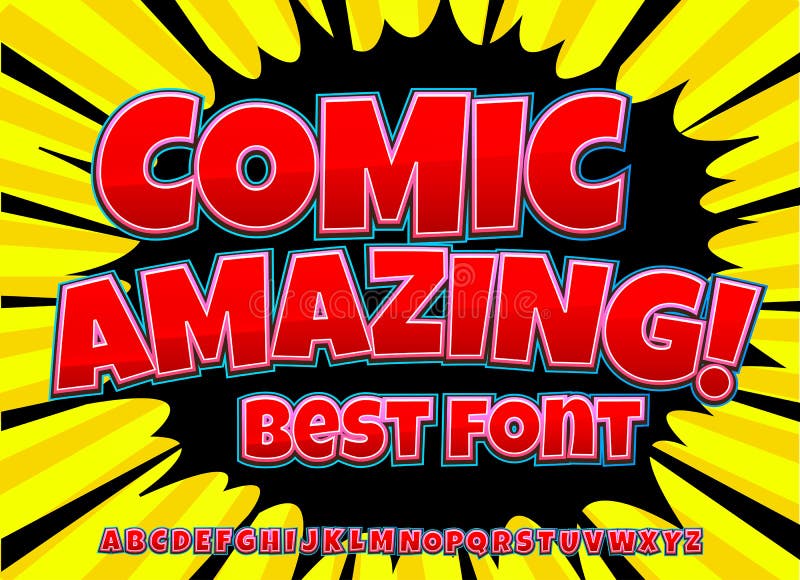 Comic Alphabet Set. Letters, Numbers and Figures for Kids ...