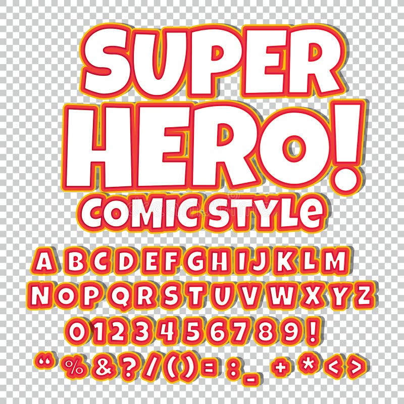 Comic Alphabet Set. Letters, Numbers and Figures for Kids ...