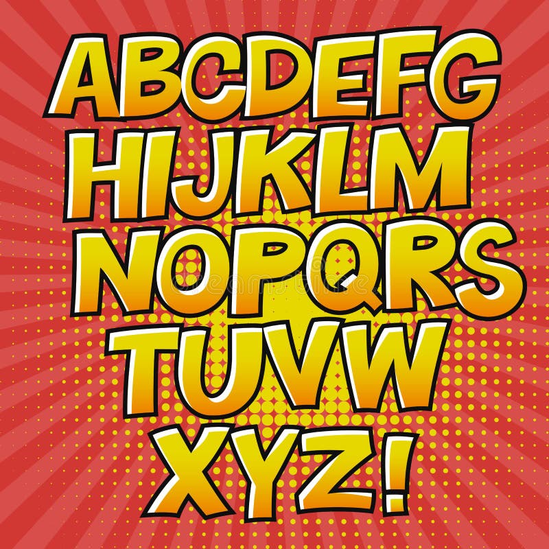 Comic Alphabet Set. Letters, Numbers and Figures for Kids ...