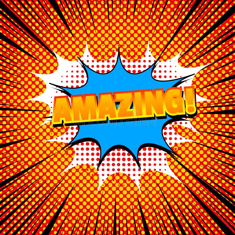 Comic Amazing Bright Wording Template Stock Vector - Illustration of ...
