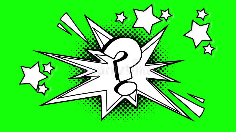 Comic Animated Question Mar . Green Screen Stock Video - Video of ...