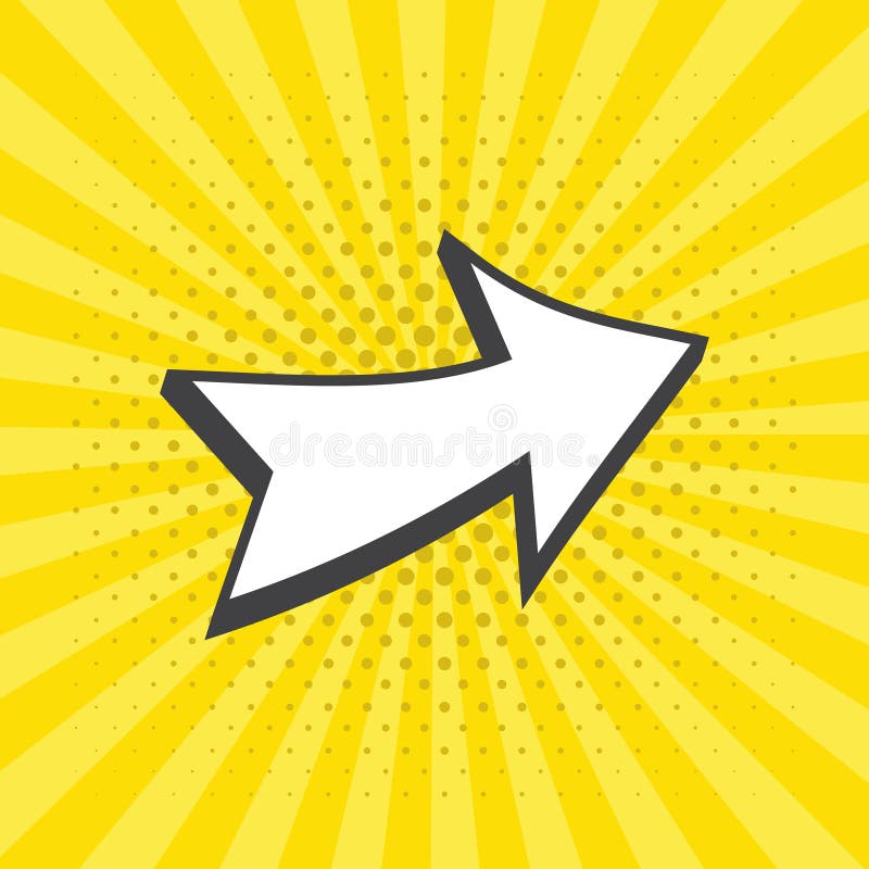 Comic Arrow on Halftone Background. Pop Art Style Stock Vector ...