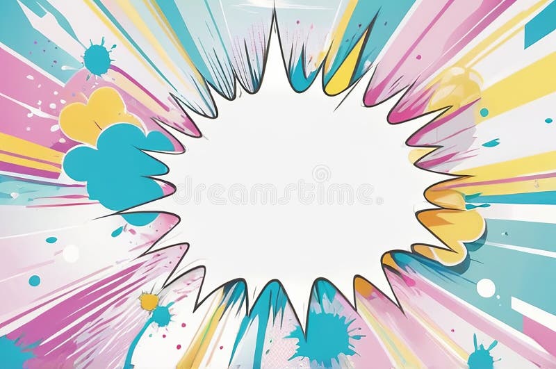 Comic Art Style Background Featuring a Burst of Action with a Bold Pop ...
