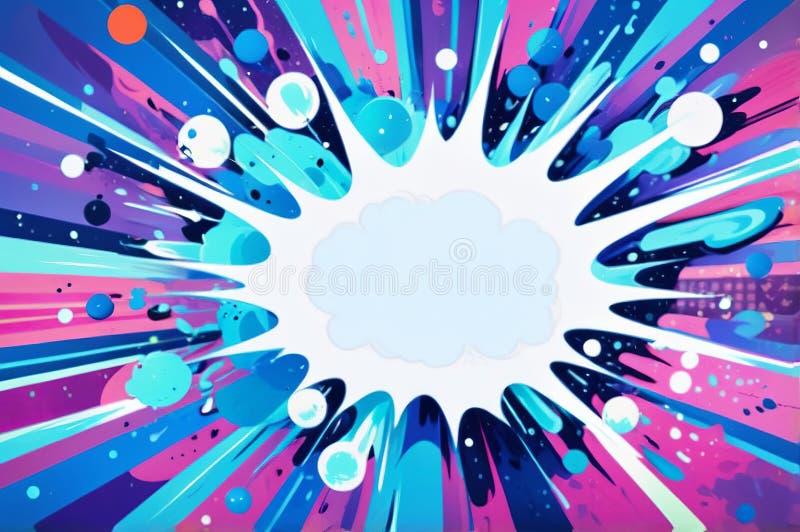 Comic Art Style Burst with Explosive Pop Elements Stock Illustration ...