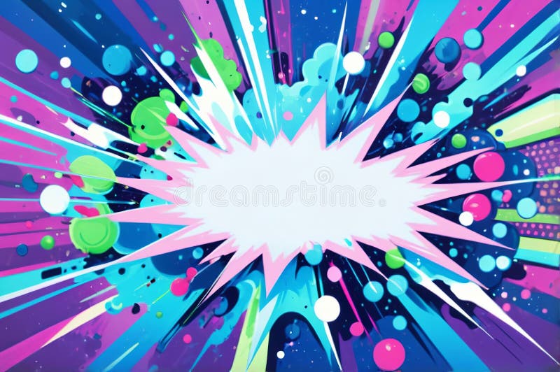 Comic Art Style Burst with Explosive Pop Elements Stock Illustration ...