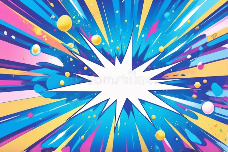 Comic Art Style Burst with Explosive Pop Elements Stock Illustration ...