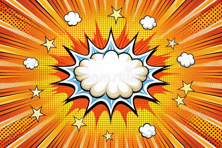 Comic Art Style Exploding Pop Speech Bubble Background Explosive Pop ...