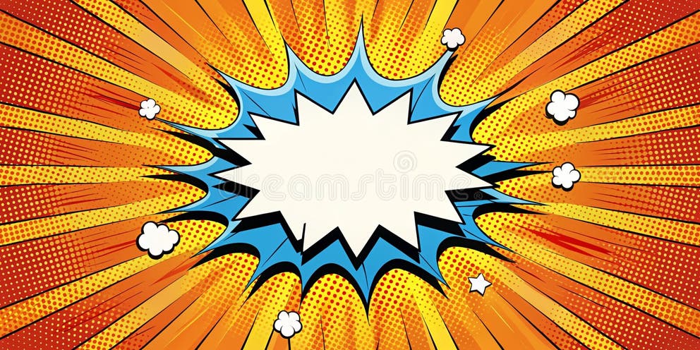Comic Art Style Exploding Pop Speech Bubble Background Explosive Pop Background for Speech ...