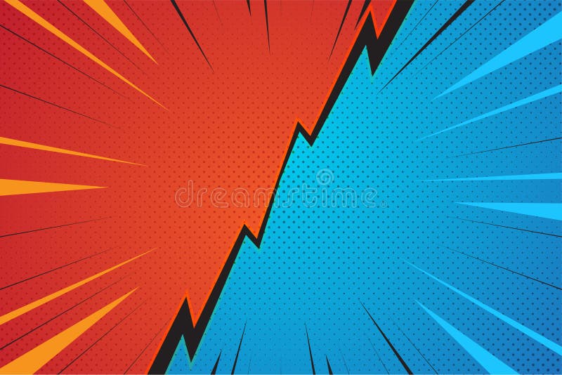 Vector Illustrated Cartoon Comic Halftone Fun Background. Stock ...