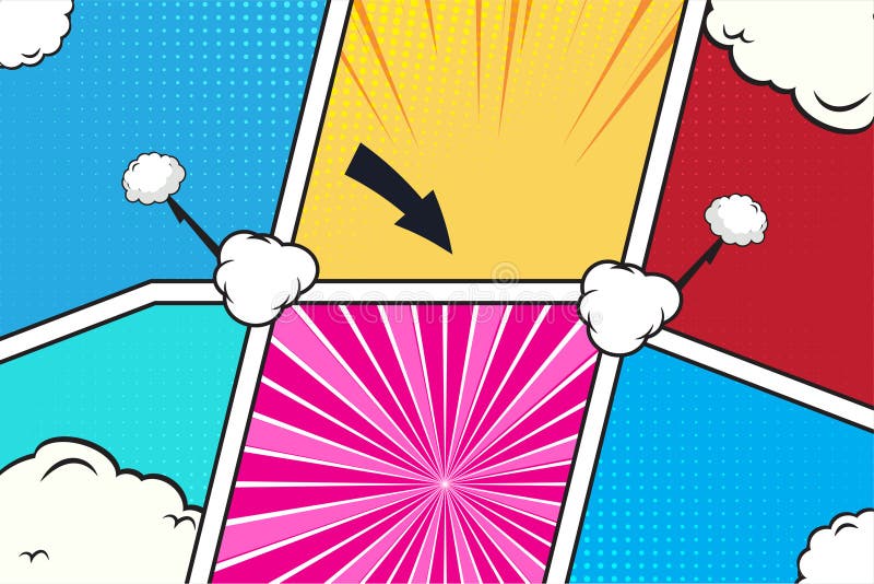 Vector Illustrated Cartoon Comic Halftone Fun Background. Stock Vector ...