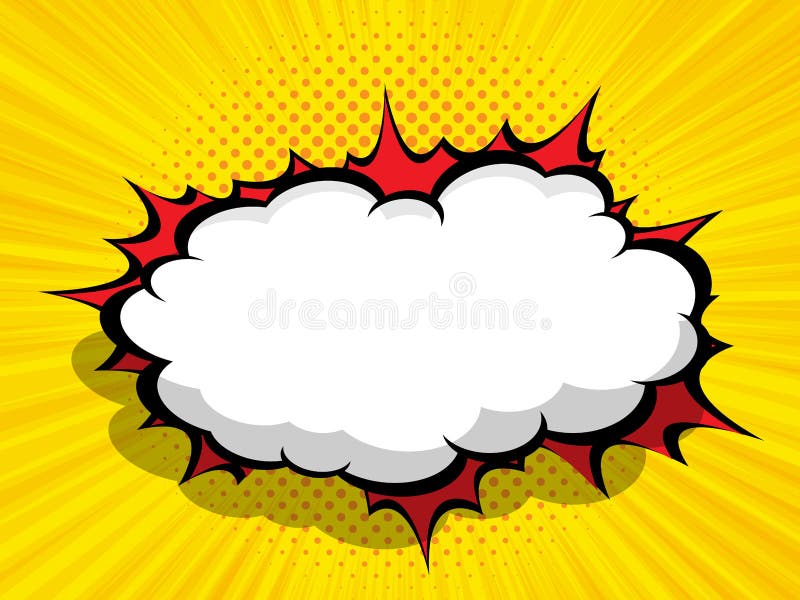 Comic Background with Blank Boom Speech Bubble Stock Vector ...