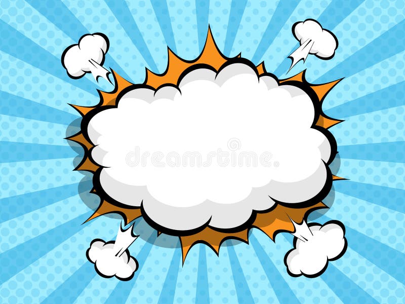 Comic Background with Blank Boom Speech Bubble Stock Vector ...