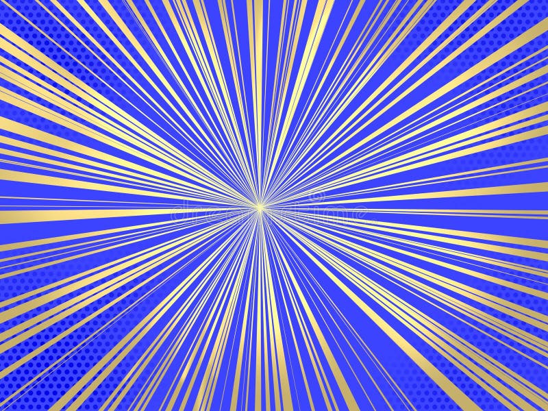 Comic Background, Blue Color Yellow Line Halftone Dots Stock Image ...