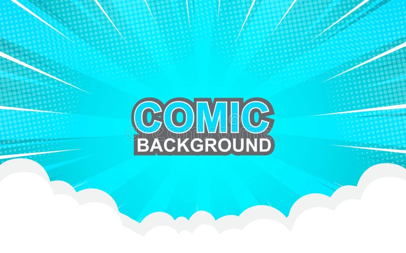 Pop Art Comic Background with Clouds. Cartoon Vector Illustration Stock ...