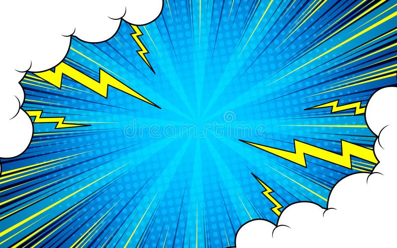 Comic Background with Cloud and Lightning Illustration Stock Vector ...