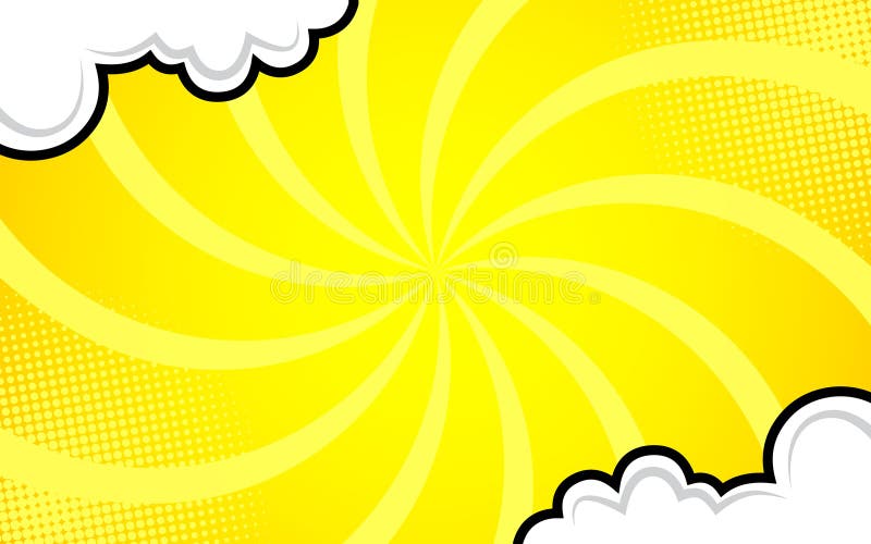 Pop Art Comic Background with Clouds and Lightning. Cartoon Vector Illustration Stock Vector ...
