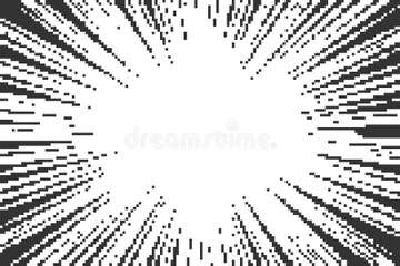 Comic Background with Pixel Pattern. Speed Lines Explosion and Burst ...